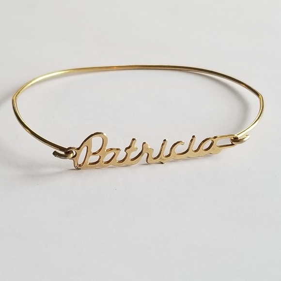 Vintage | Jewelry | Vintage Patricia Bracelet Gold Tone Name Plate ...